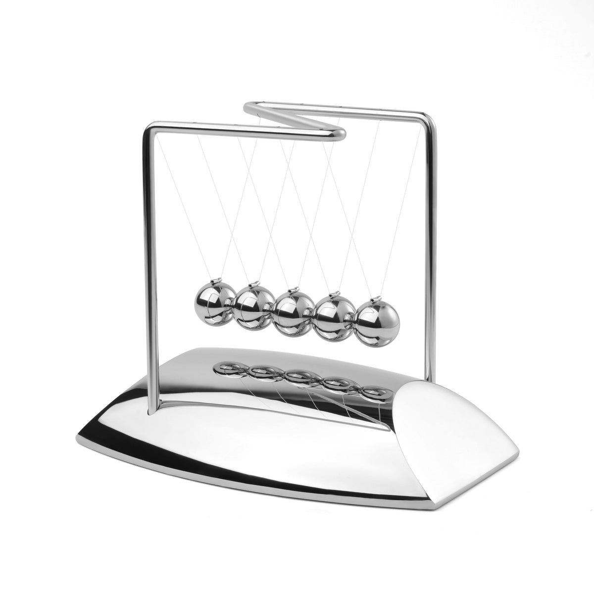 Personalized Executive Newton's Cradle: Sleek Chrome Desk Toy for Stre