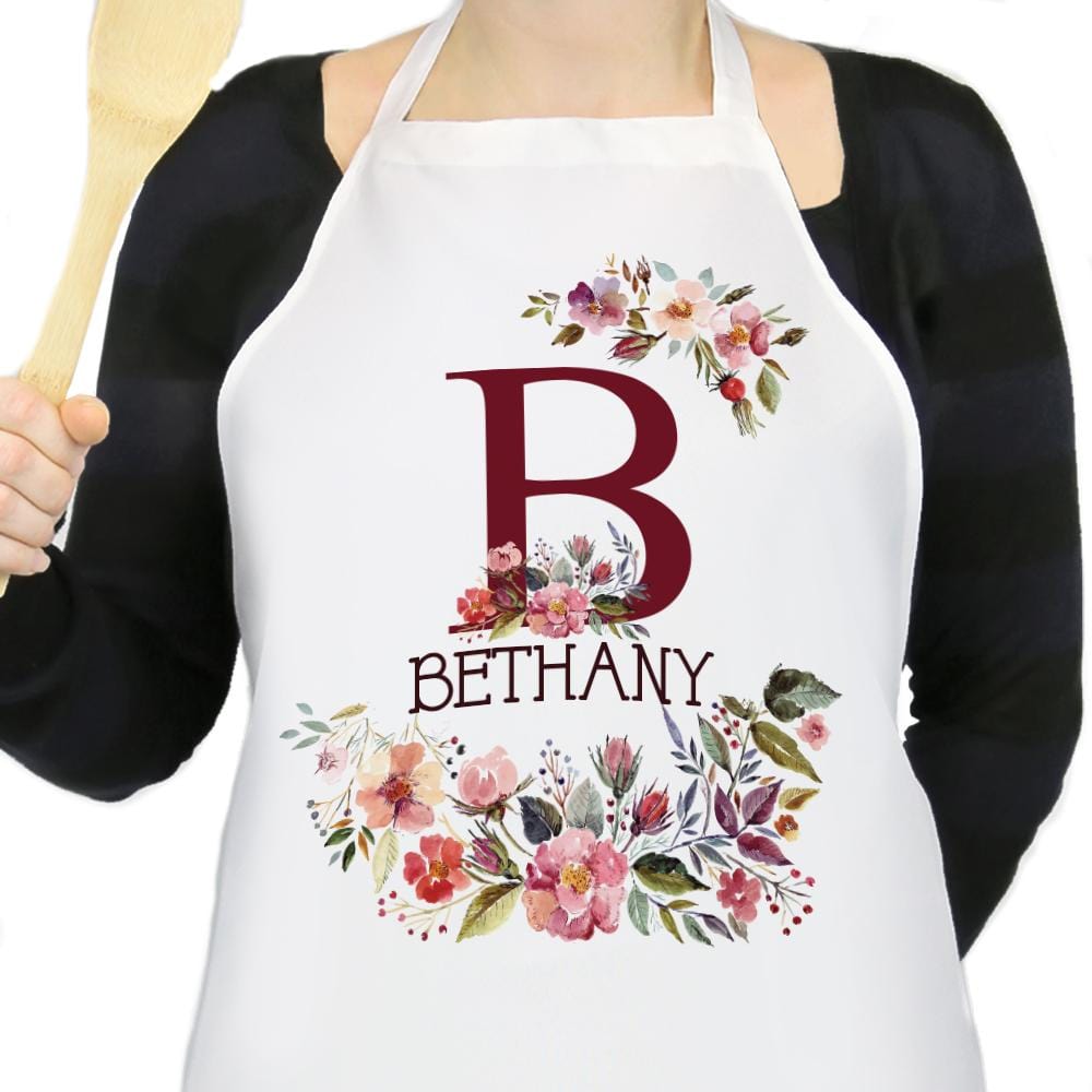 Personalized Floral Design Name Apron | Monogram Online