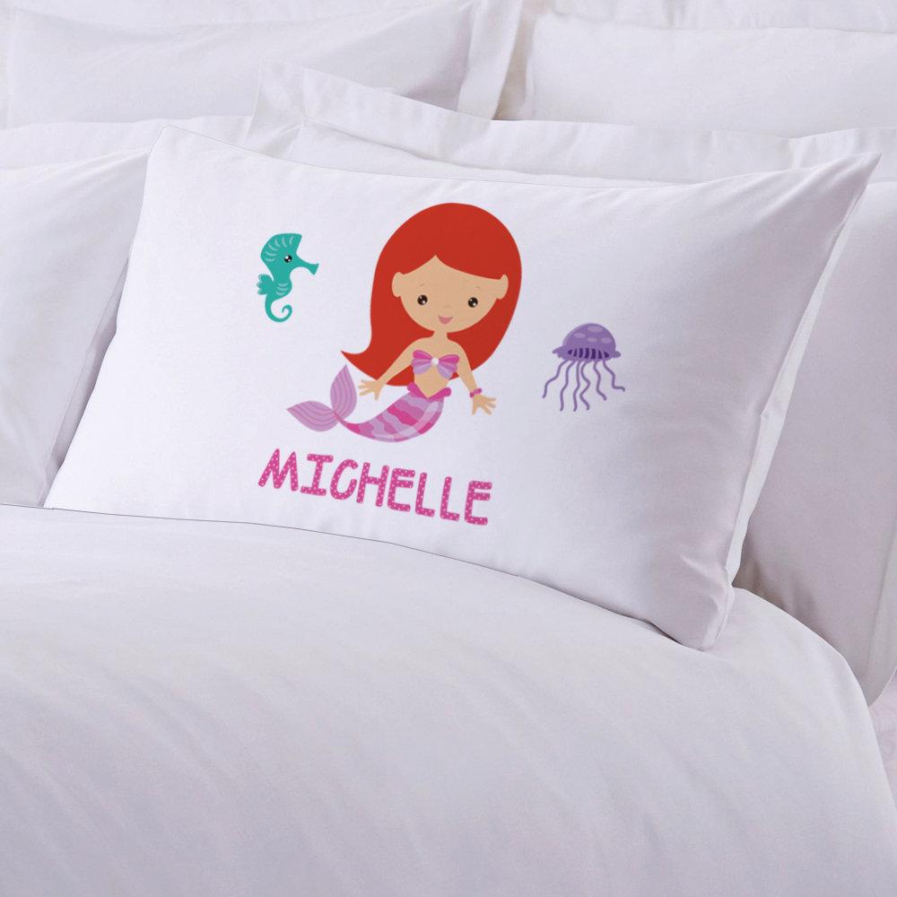 Personalized Kids Mermaid Sleeping Pillowcase | Custom Pillow for Kids ...