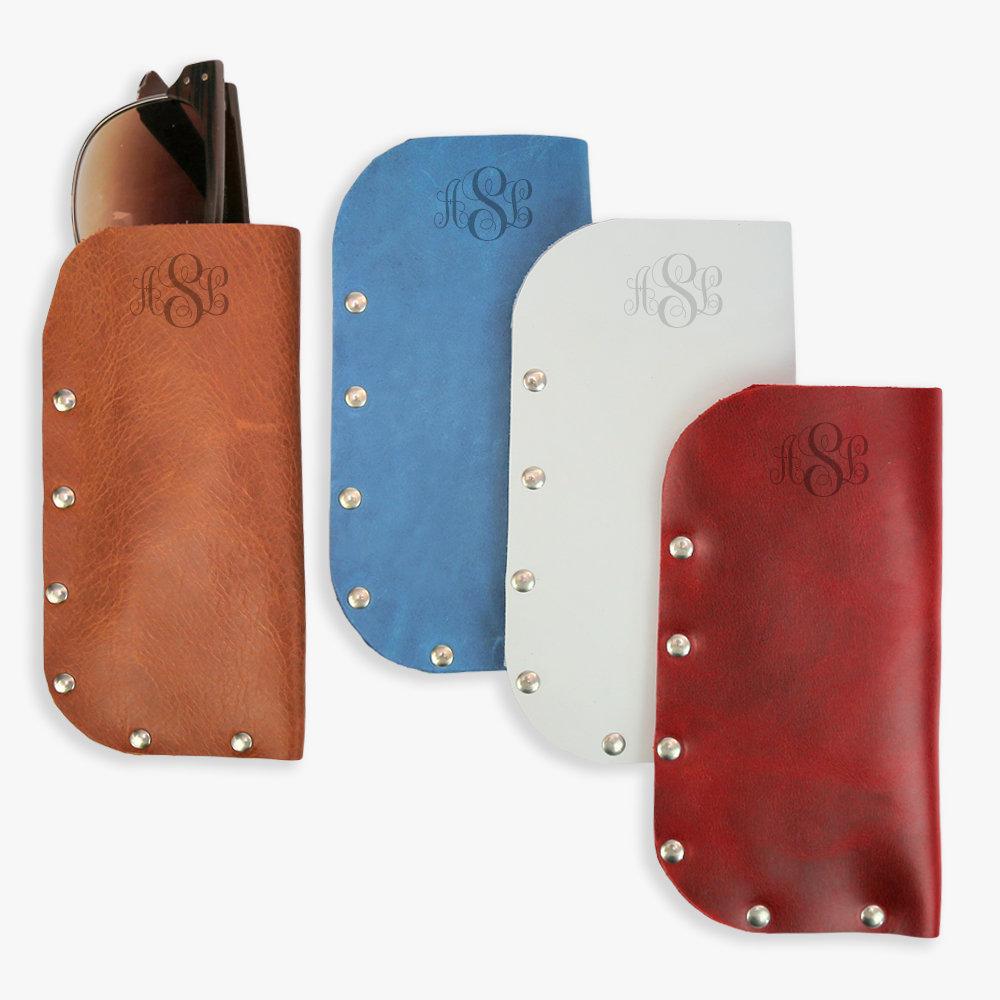 Personalized Genuine Leather Eyeglass Case | Monogram Online