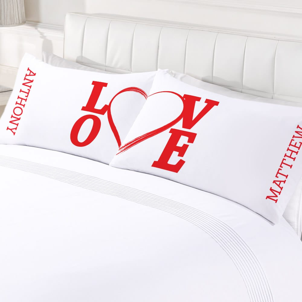 Personalized Love Couples Valentine's Day Sleeping Pillowcase Set ...