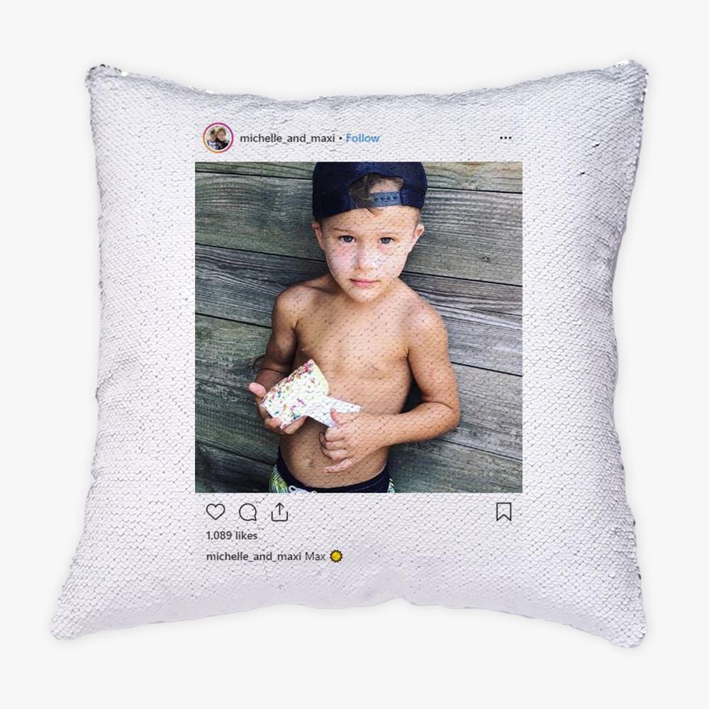 Instagram Photo Personalized Flip Sequin Pillow | Monogram Online