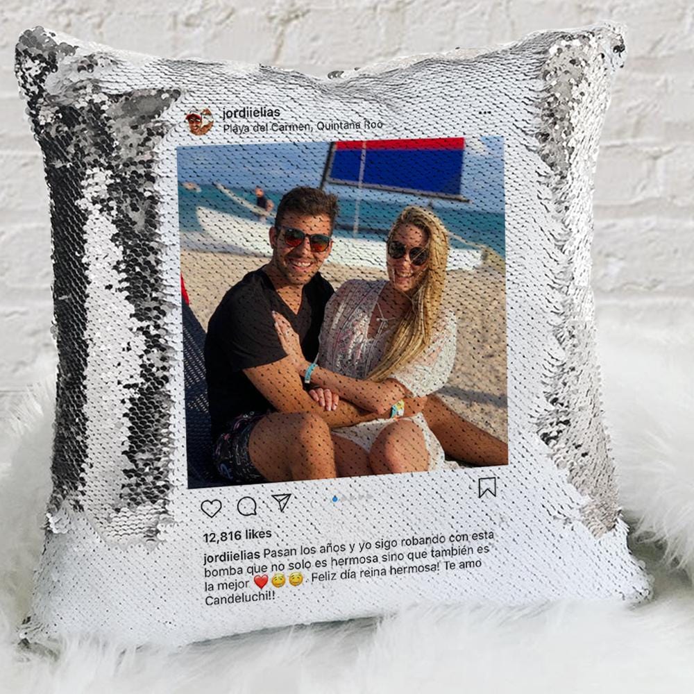 Instagram Photo Personalized Flip Sequin Pillow | Monogram Online